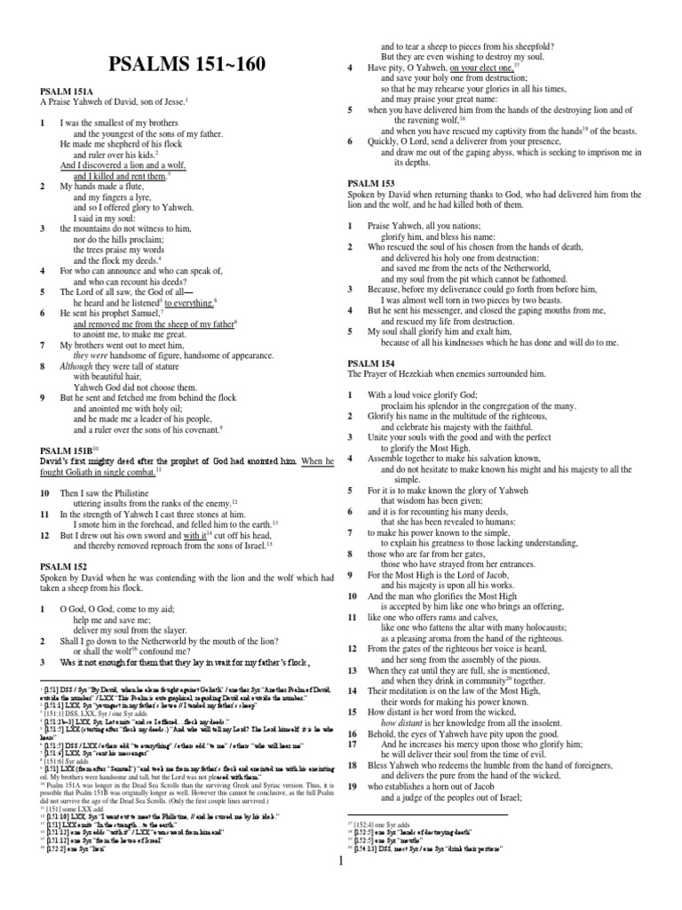 Psalm151 160 | PDF | David | Psalms