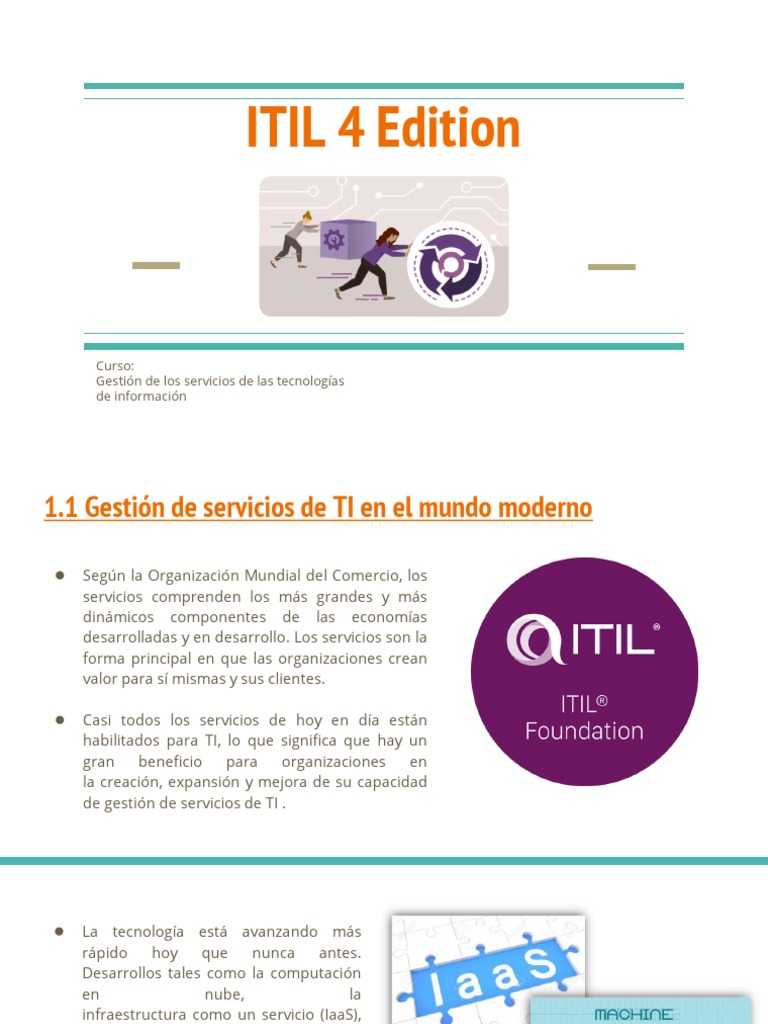 Resumen 1° Capitulo de ITIL 4 Versión | PDF | Itil | It Service Management