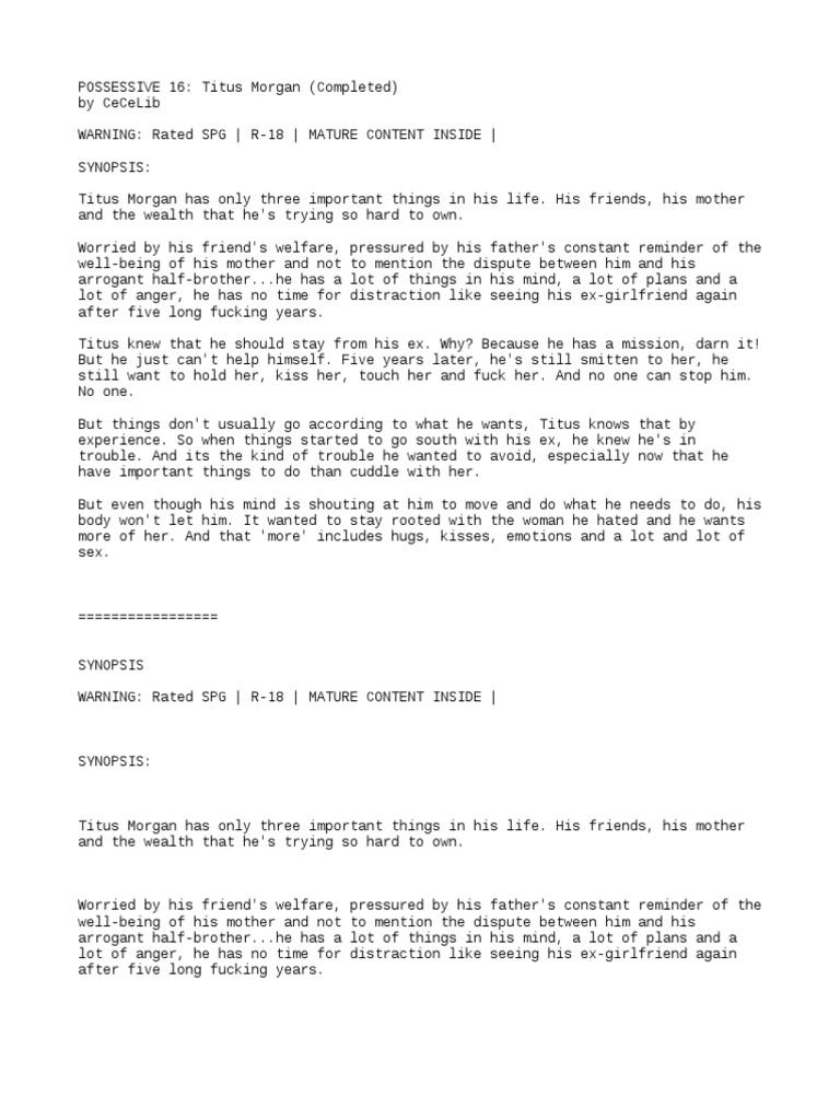 POSSESSIVE 16 - Titus Morgan (Completed) | PDF