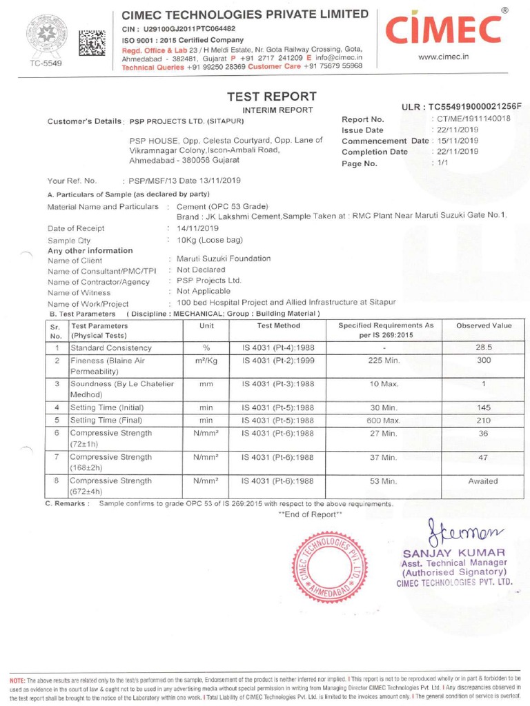 Test Report 28.11.2019 PDF | PDF