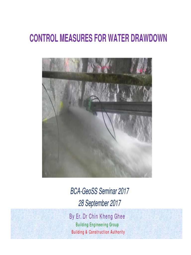 Groundwater Drawdown Control Measures | PDF | Soil Mechanics | Groundwater