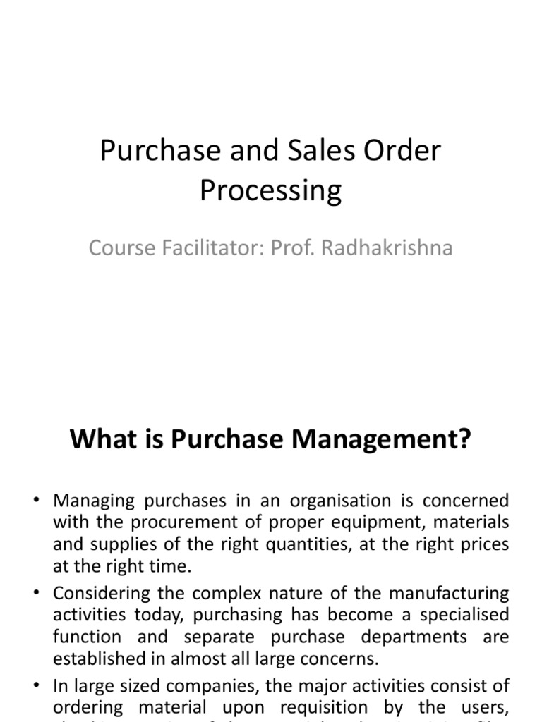 Purchase and Sales Order Processing | PDF | Receipt | Invoice