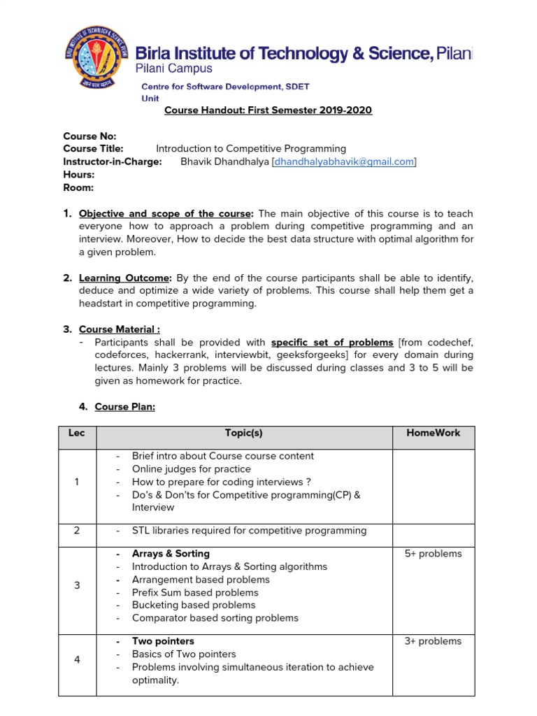 Handout Competitive Programming | PDF | Computer Science | Computer Data