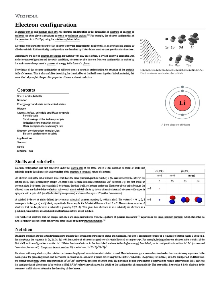 Electron Configuration | PDF | Electron Configuration | Atomic Orbital
