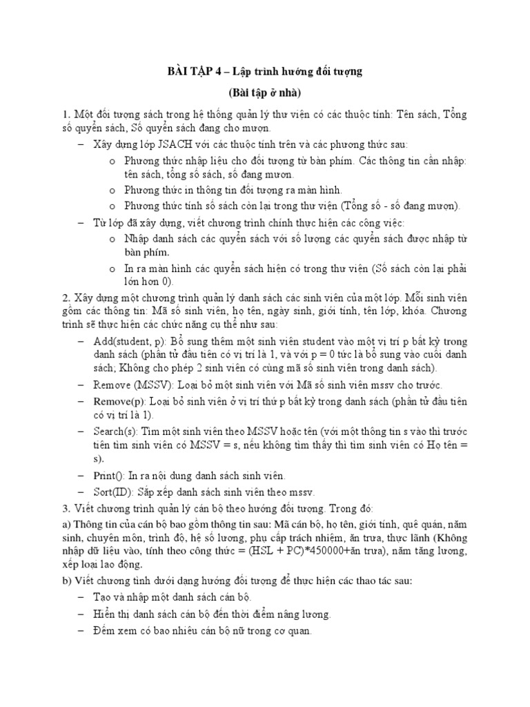 BT OOP - FPT University of Cantho | PDF