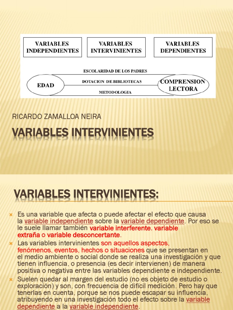 Variables Intervinientes | PDF | Validez (Estadísticas) | Cognición
