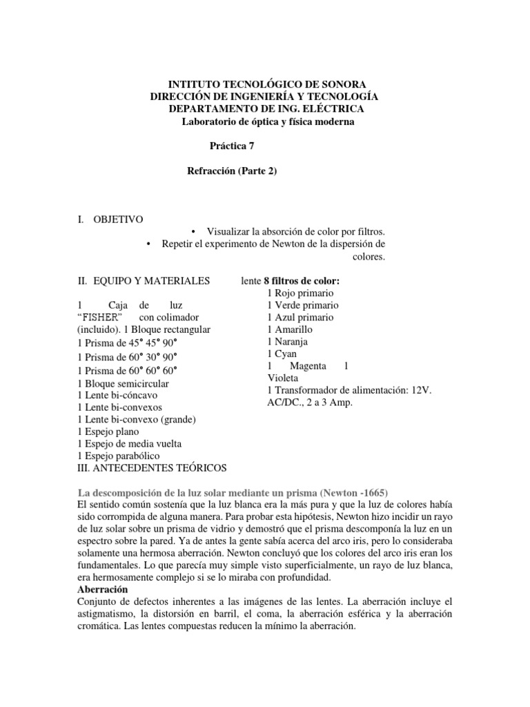 Pract7 Optica | PDF | Óptica | Ligero