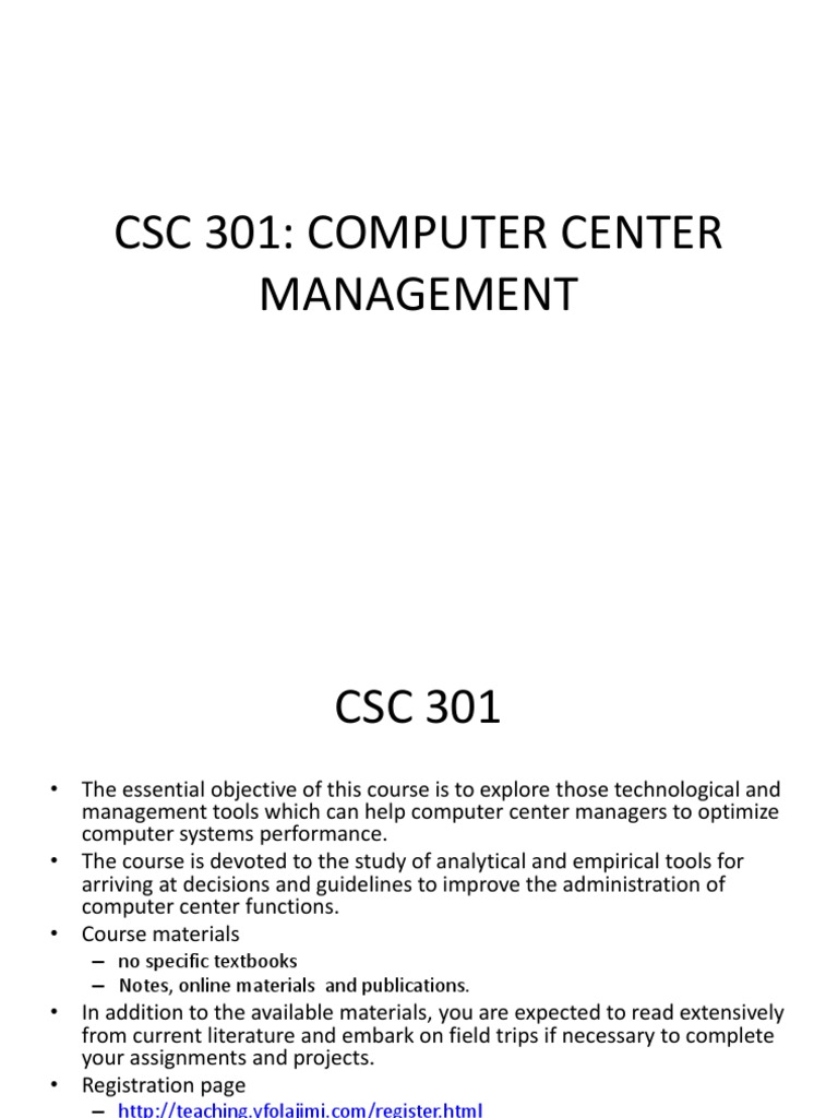 1 - Intro csc301 Computer Center Management | PDF | Request For Proposal | Motivation