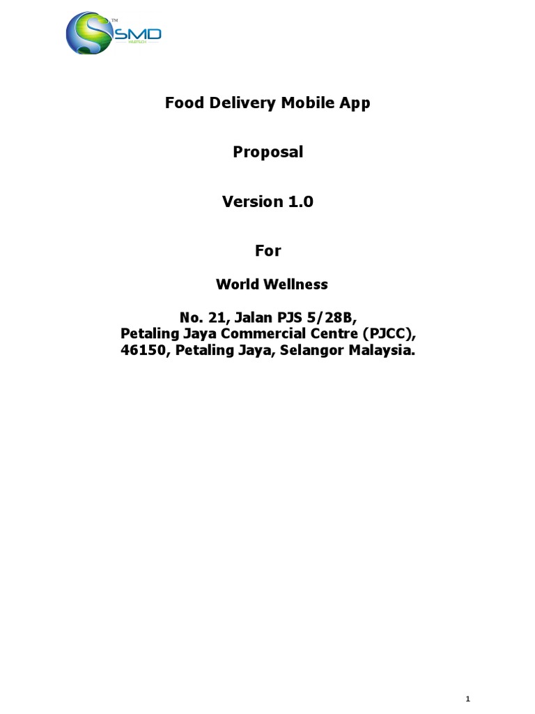 Food Delivery App Proposal V1 PDF | PDF | Software Testing | Software ...