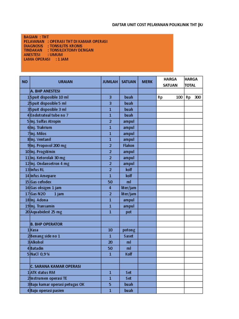 Contoh Menghitung Unit Cost | PDF