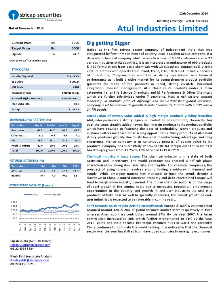 Atul Industries Limited-IC PDF | PDF | Chemical Industry | China