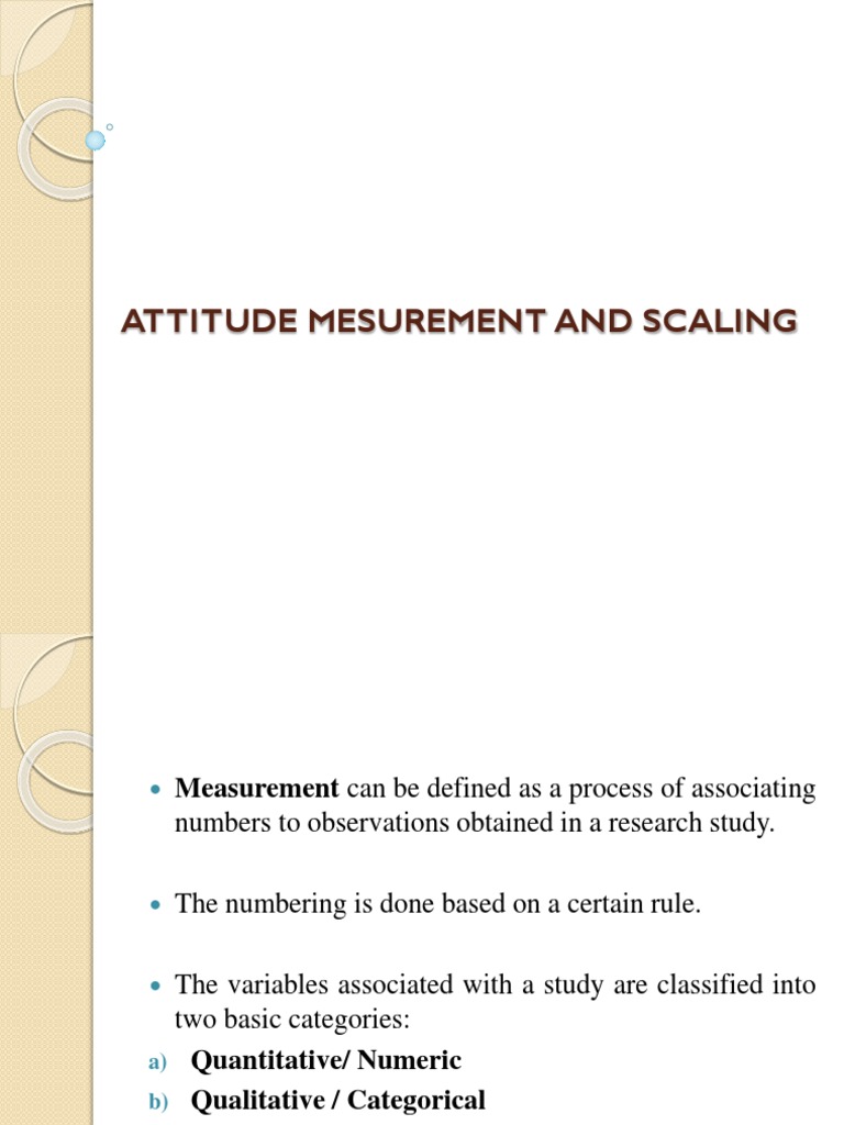 Attitude Measurement and Scaling | PDF | Level Of Measurement | Measurement