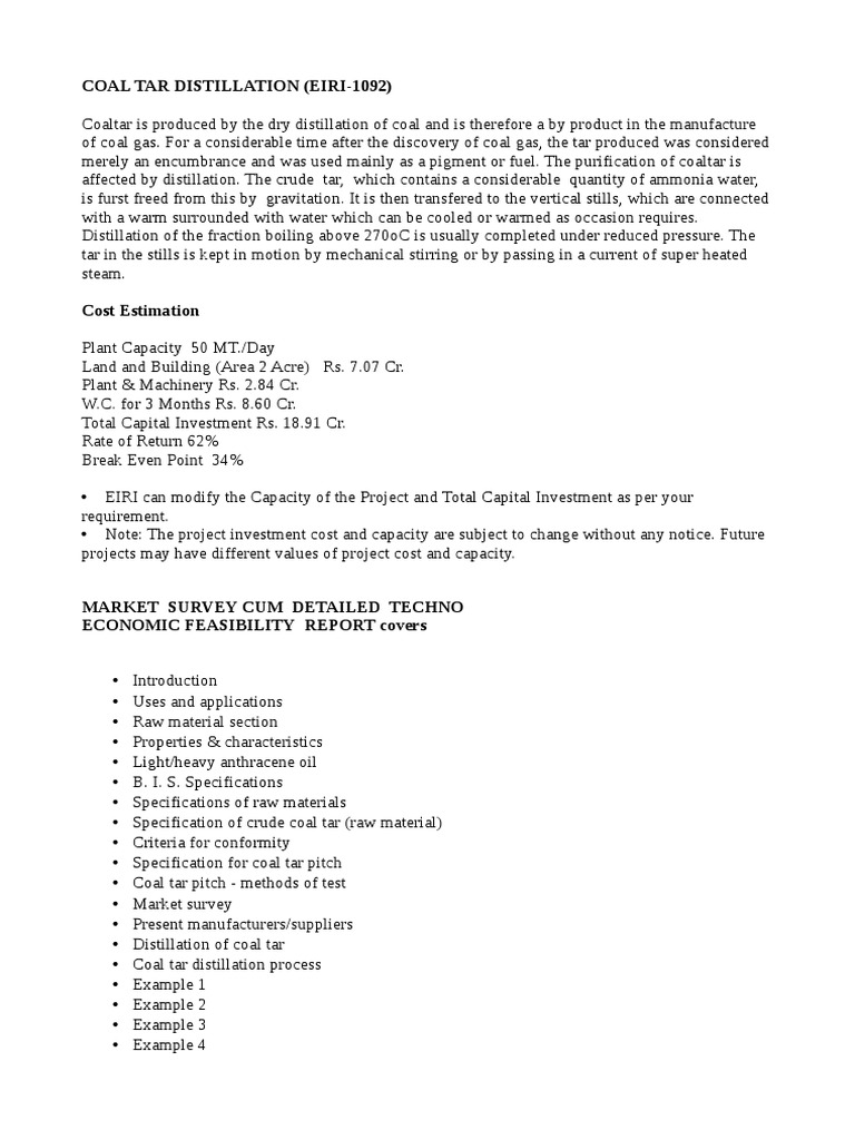 Coal Tar Distillation Process Overview | PDF | Coal | Distillation