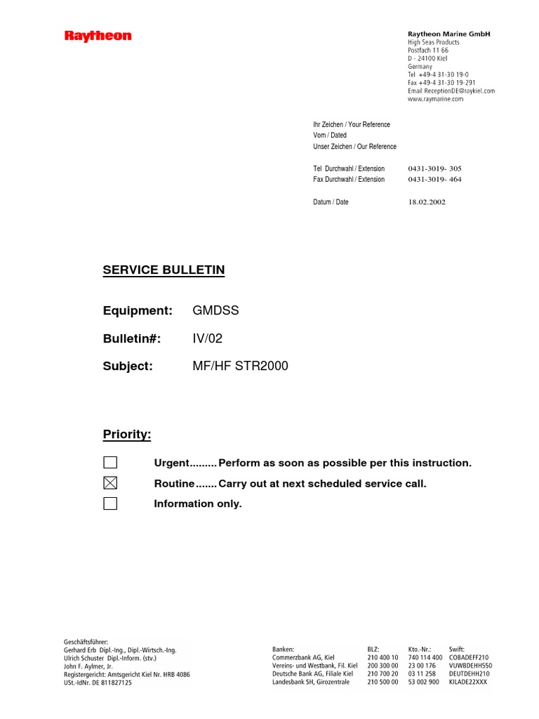 Service Bulletin 04 2002 MF HF STR2000 Software E0008 PDF | PDF