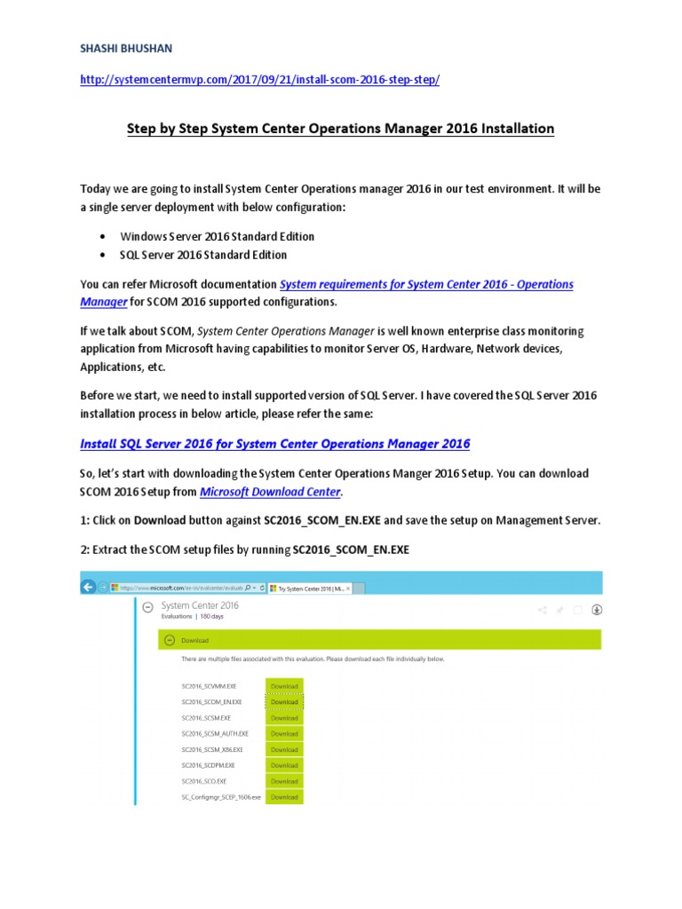 Step-by-Step Guide to Installing System Center Operations Manager 2016 ...