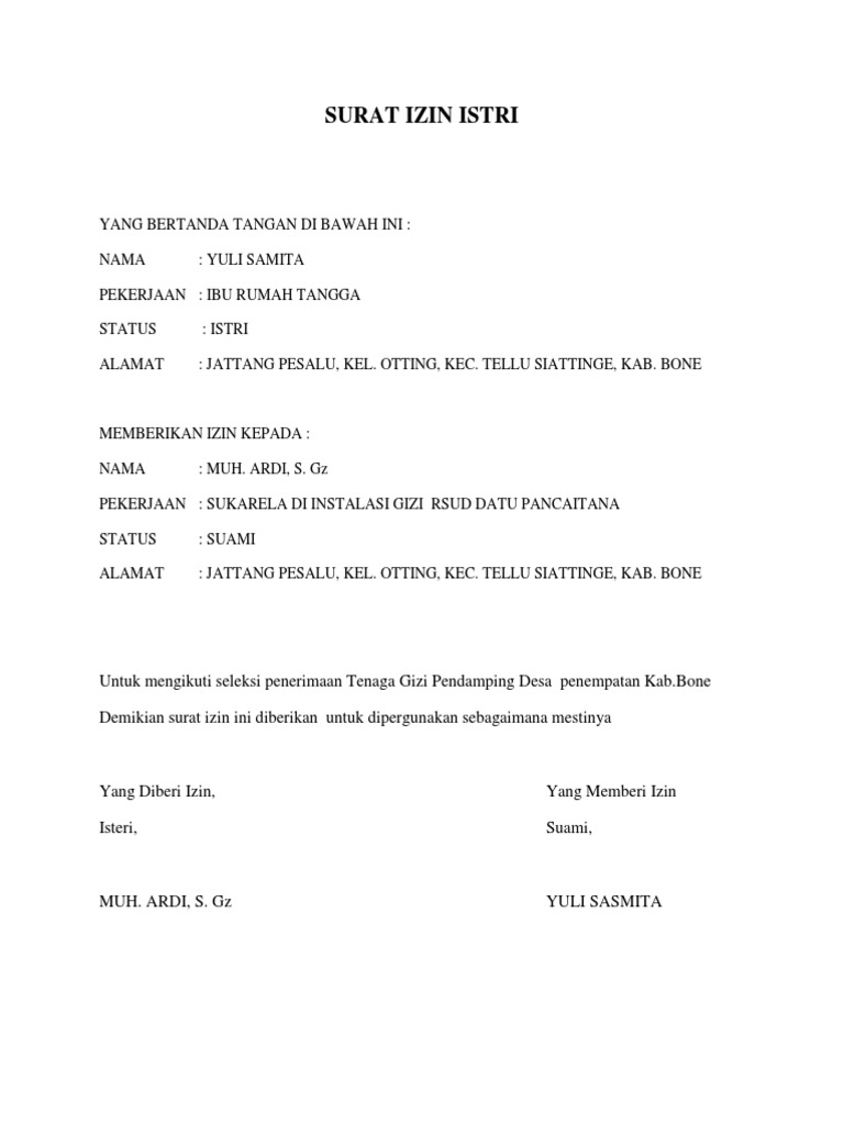 Surat Izin Suami | PDF