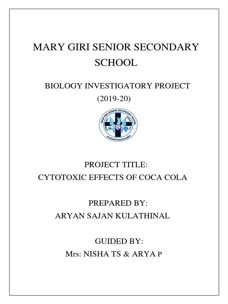 Class 12 Biology Project | PDF | Cola | Soft Drink