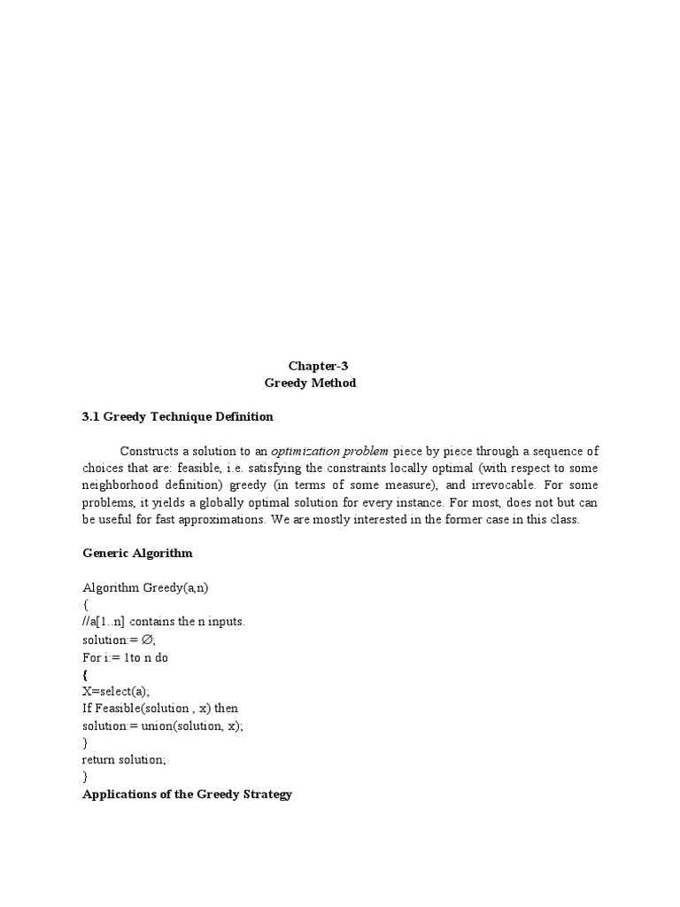 Chapter 3 - Greedy Method | PDF | Vertex (Graph Theory) | Theoretical ...