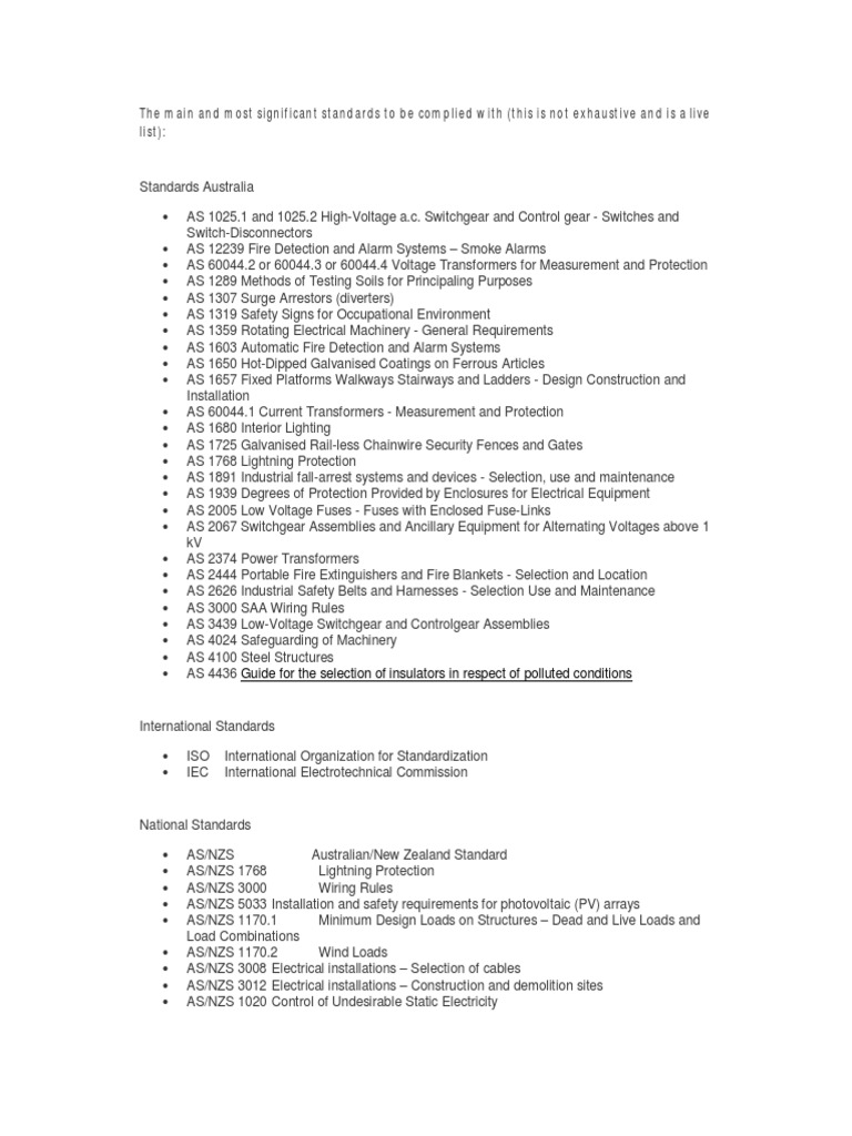 Key Electrical Safety Standards 2025 | PDF | Electrical Wiring | High ...