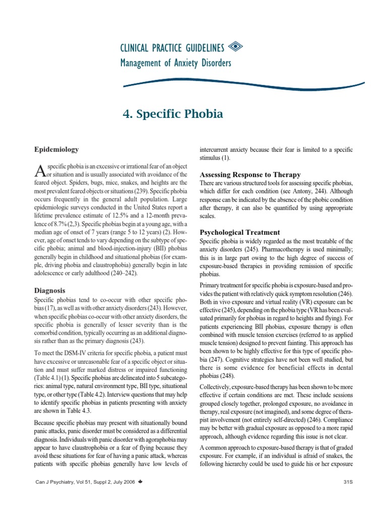 Specific Phobia | PDF | Phobia | Anxiety Disorder