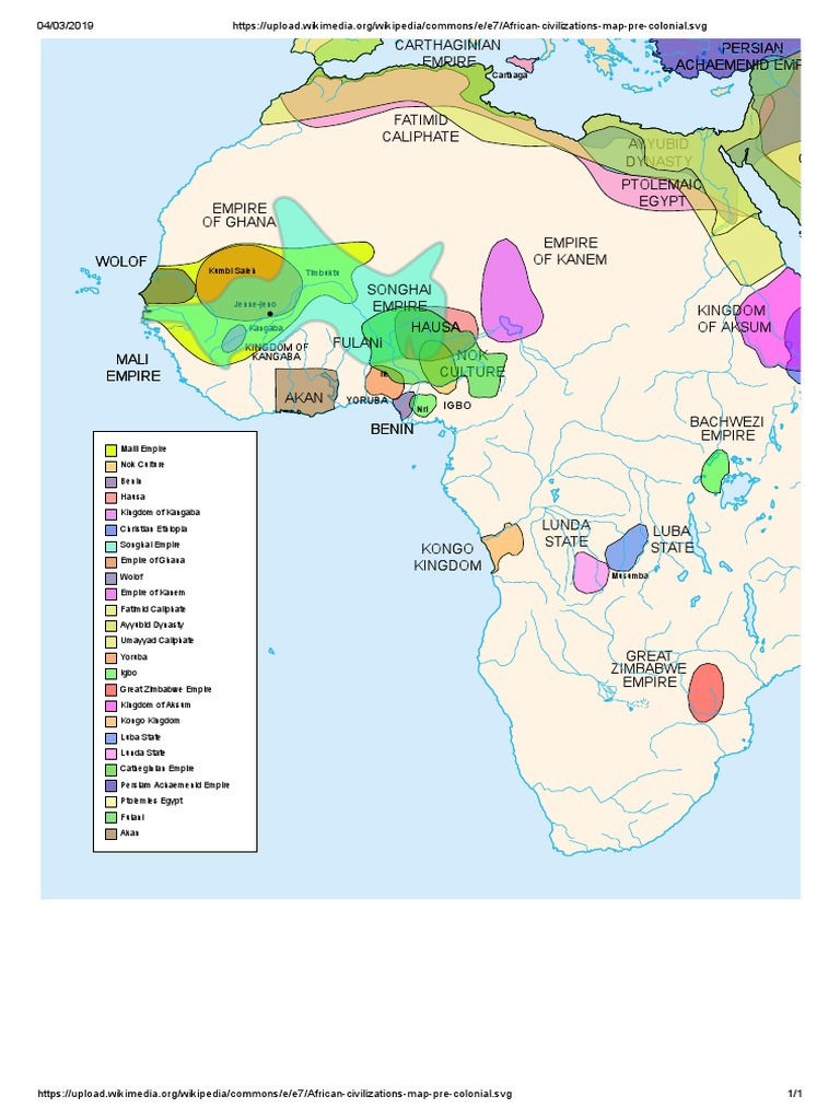 Major African civilizations before European colonization | PDF ...
