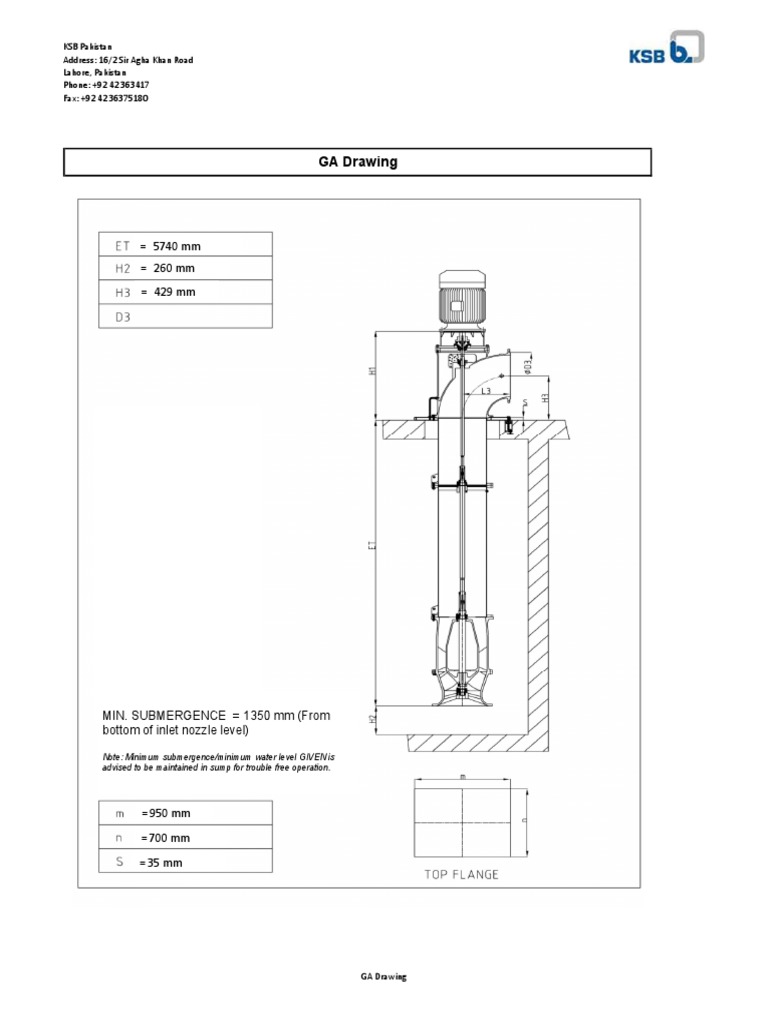General Arrangement of Submersible Pump | PDF