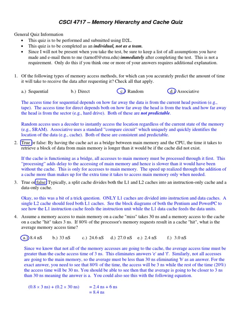 Understanding Cache Memory Organization and Performance through ... Understanding Cache Memory Organization and Performance through ...