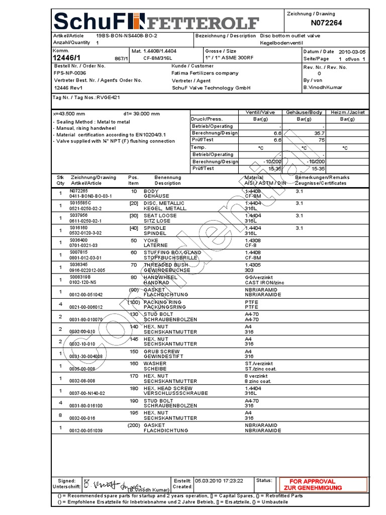Ram Bottom Valve | PDF