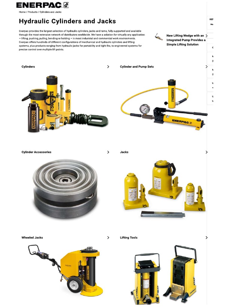 Hydraulic Cylinders, Jacks, Rams - Enerpac | PDF