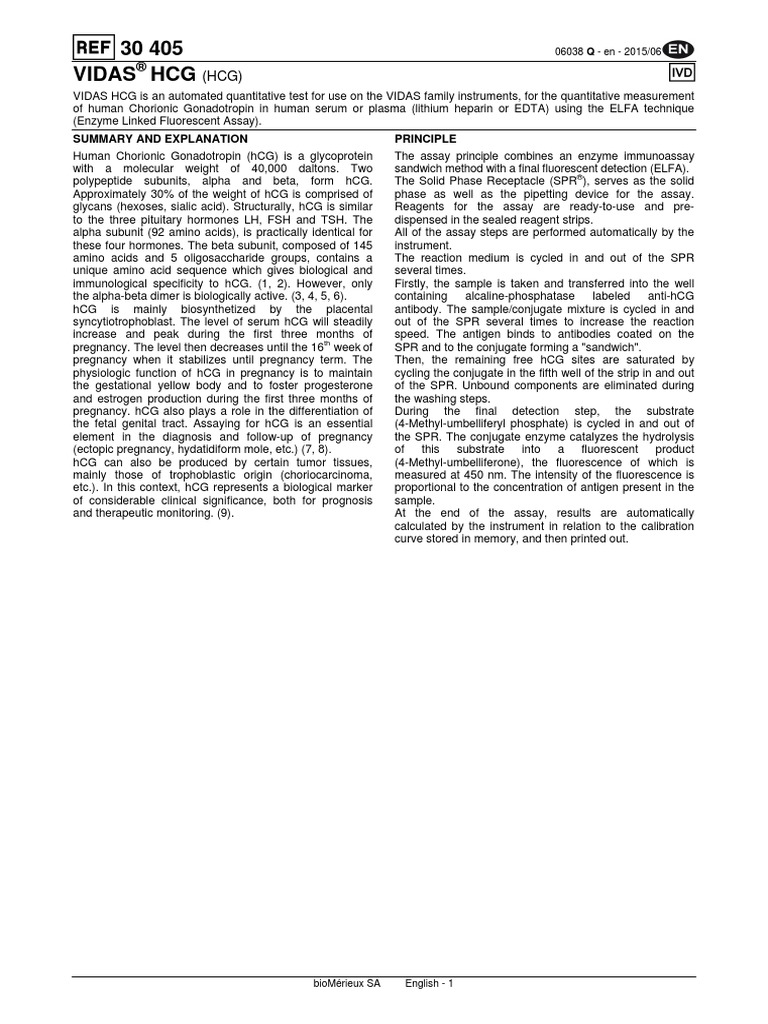 Package Insert - 06038 - HCG - en - 30405 Europa PDF | PDF | Human ...