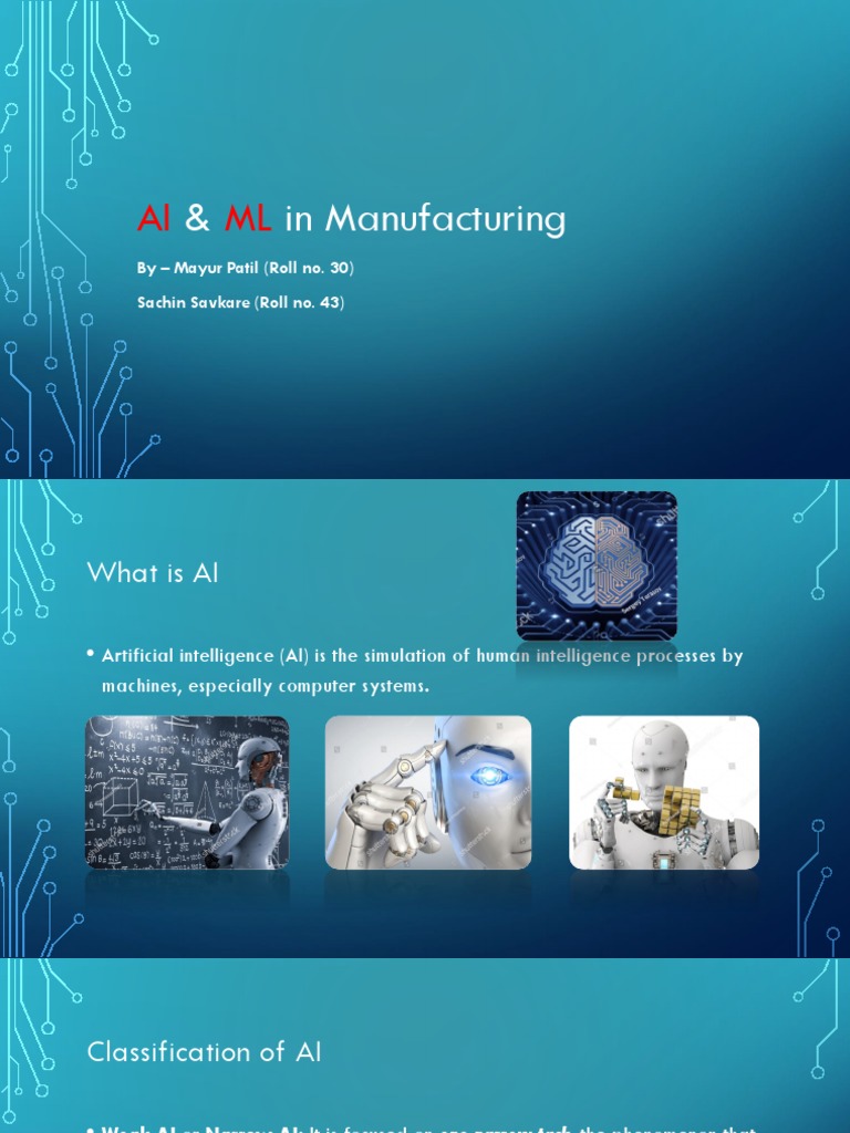 AI & ML in Manufacturing | PDF | Artificial Intelligence | Intelligence ...