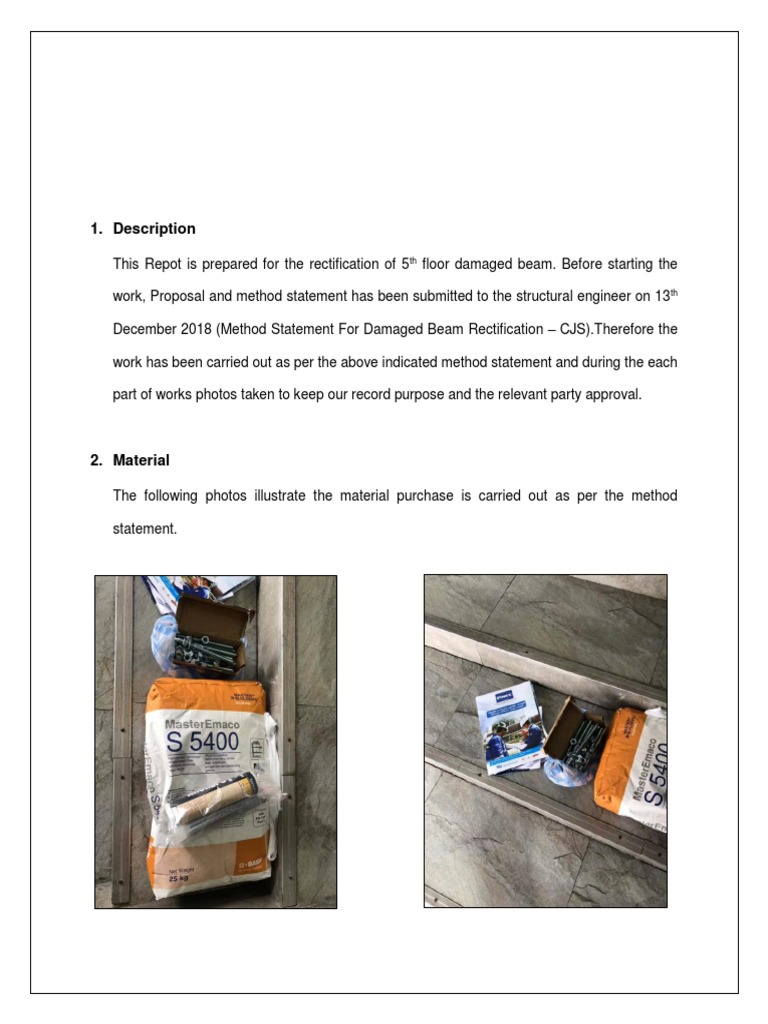 5th Floor Beam Rectification Report | PDF