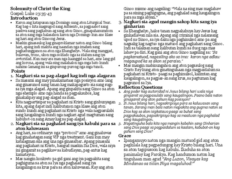 Solemnity of Christ The King PDF | PDF