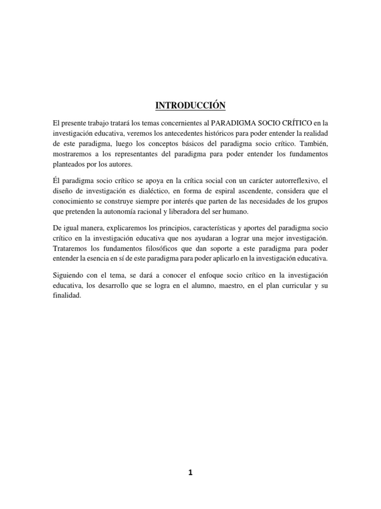 Paradigma Critico | PDF | Paradigma | La teoría crítica