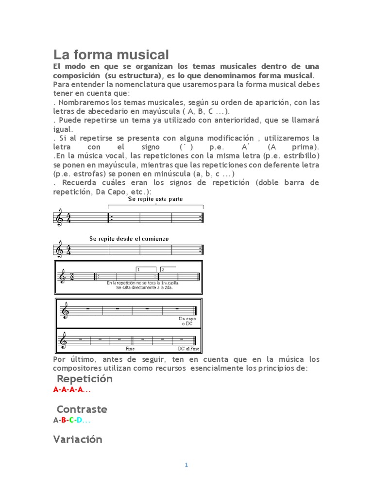 La Forma Musical | PDF | Canciones | Formas musicales