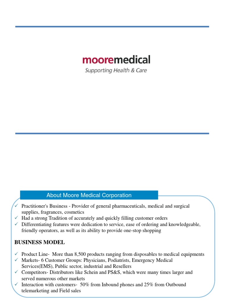 Moore Medical Corporation | PDF | Customer Relationship Management | Sales