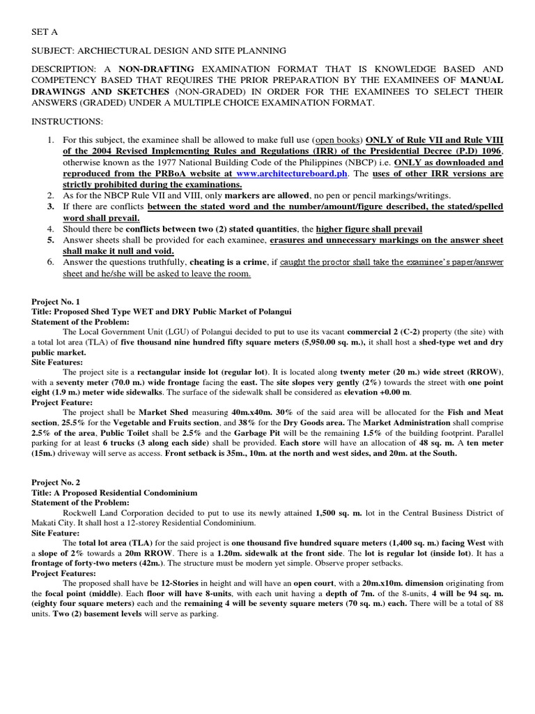 Set A | PDF | Drainage | Test (Assessment)