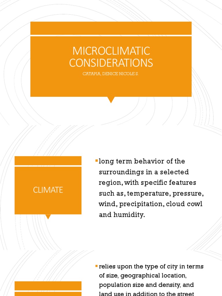 Urban Microclimatic Considerations | PDF | Wound | Natural Environment