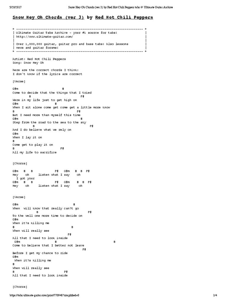Guitar Chords To Ho Hey