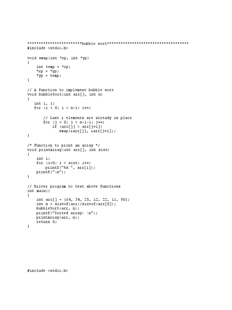 Bubble Sort | PDF | Queue (Abstract Data Type) | Theoretical Computer Science
