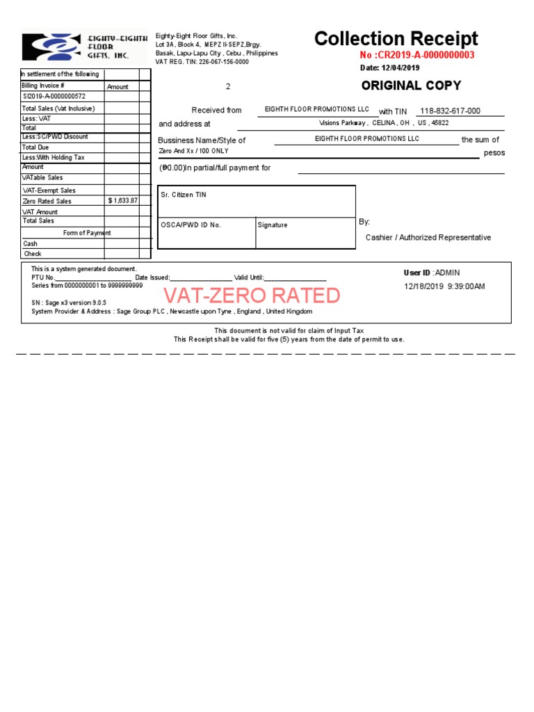 ZRECIEPT | PDF | Receipt | Value Added Tax