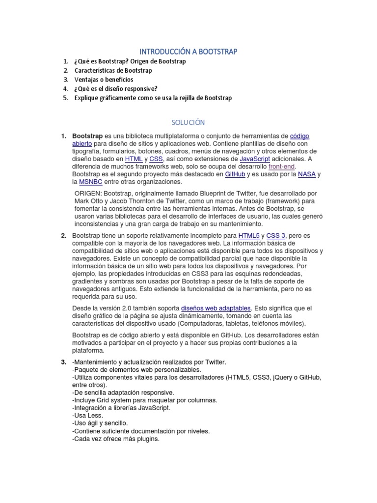 Introducción A Bootstrap | PDF | Bootstrap (marco frontal) | Red mundial