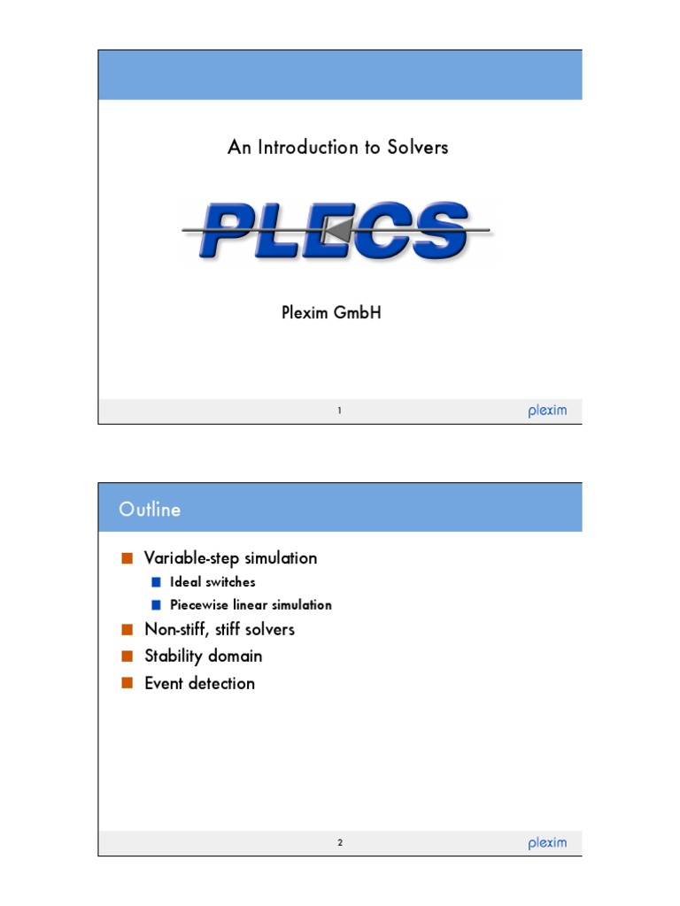 An Introduction To Solvers PLECS PDF | PDF | Power Inverter | Diode