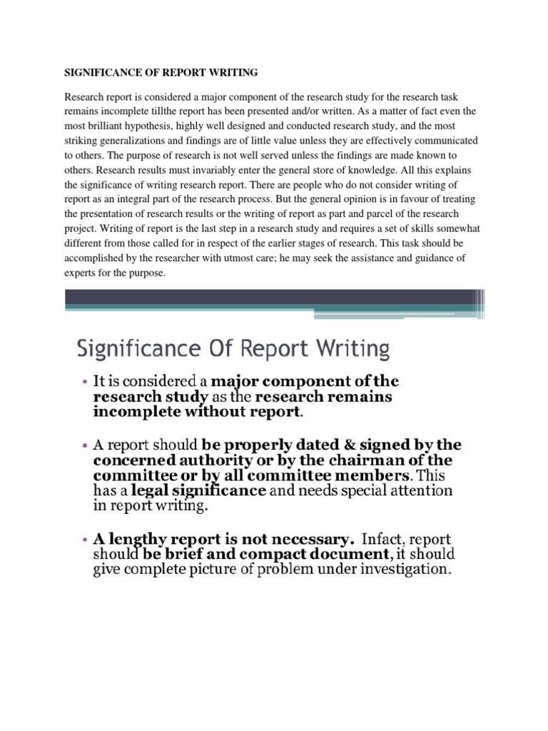 Significance of Report Writing | PDF | Business