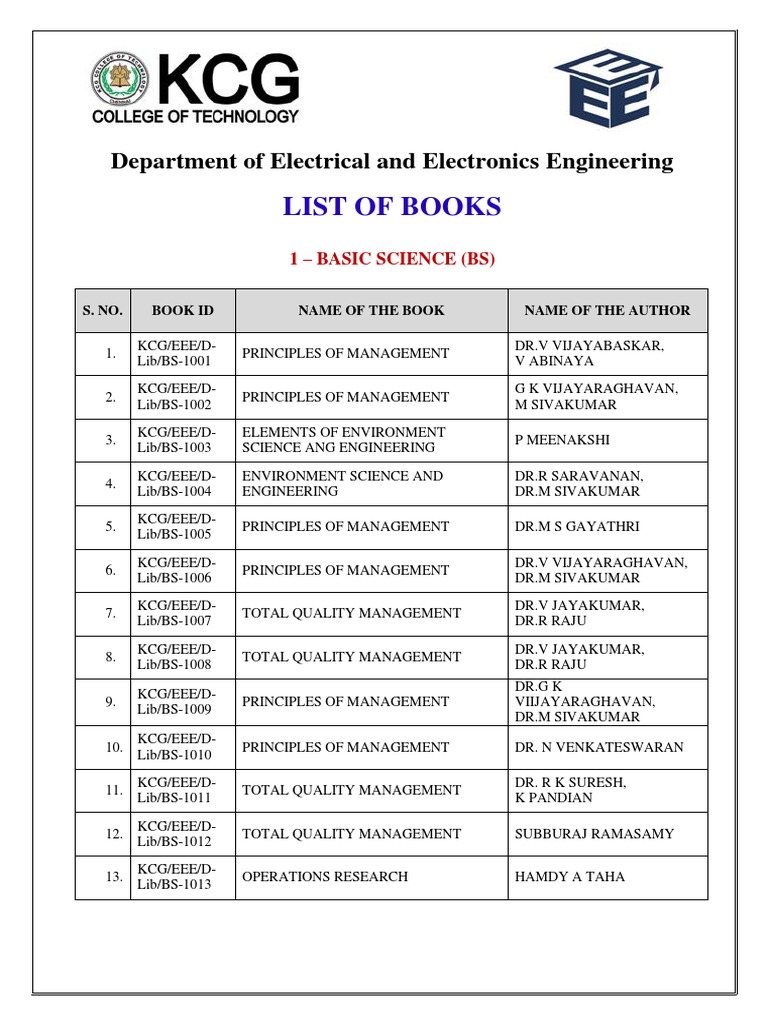 EEE Book List and Resources | PDF | Electronic Circuits | Electrical ...