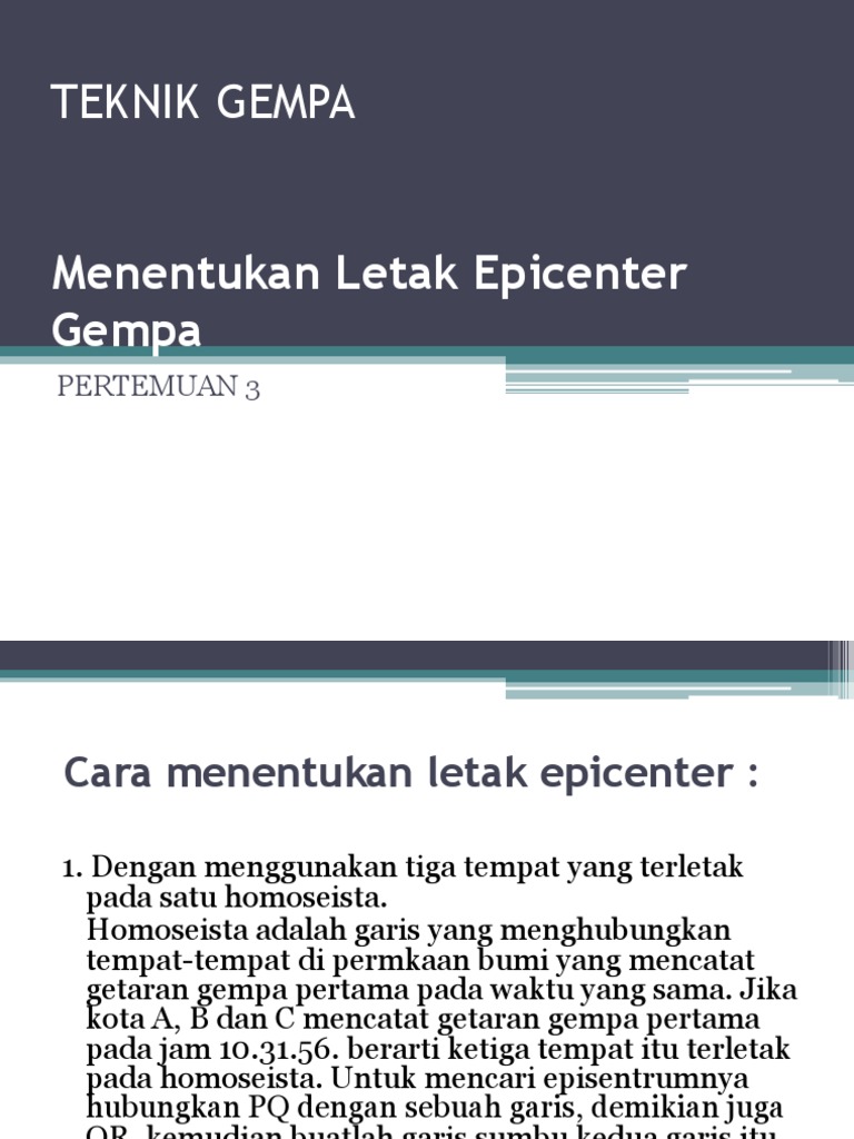 Menentukan Epicenter | PDF