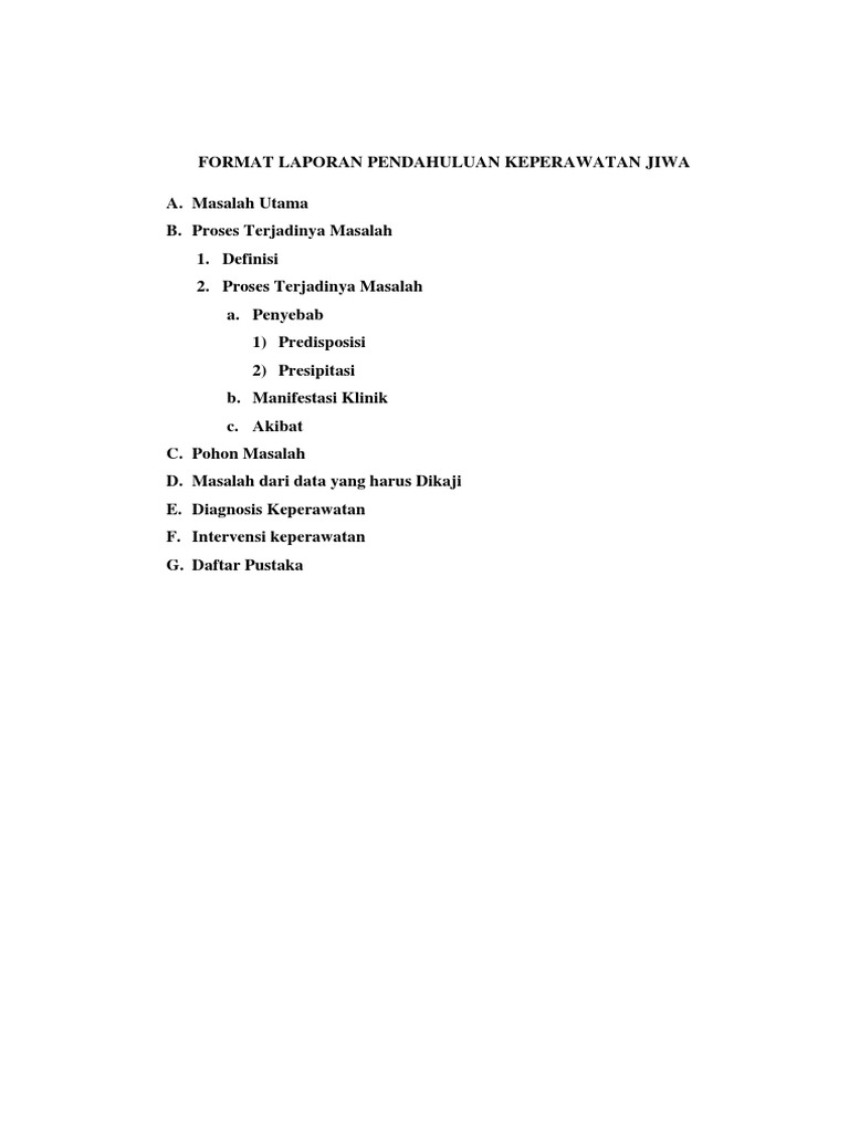Format LP Dan SP Keperawatan Jiwa | PDF