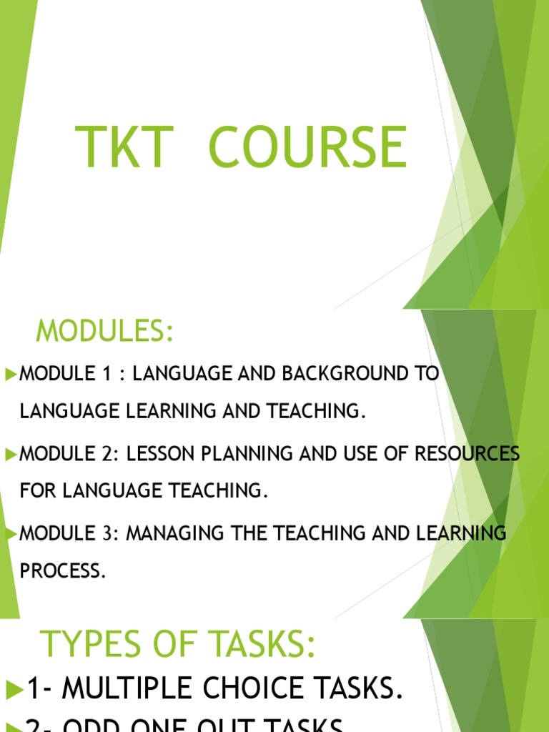 TKT Course Modules and Grammar Guide | PDF | Verb | Noun
