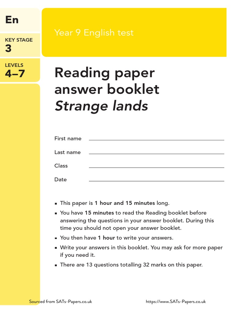 Year 9 Optional 2011 English Reading Answer Booklet | PDF | Nature