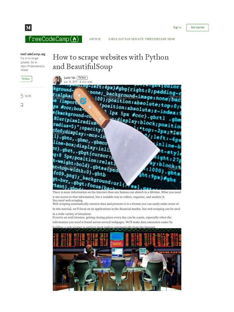 Scrap Website With Python Free Code Camp | PDF | Html Element | Html